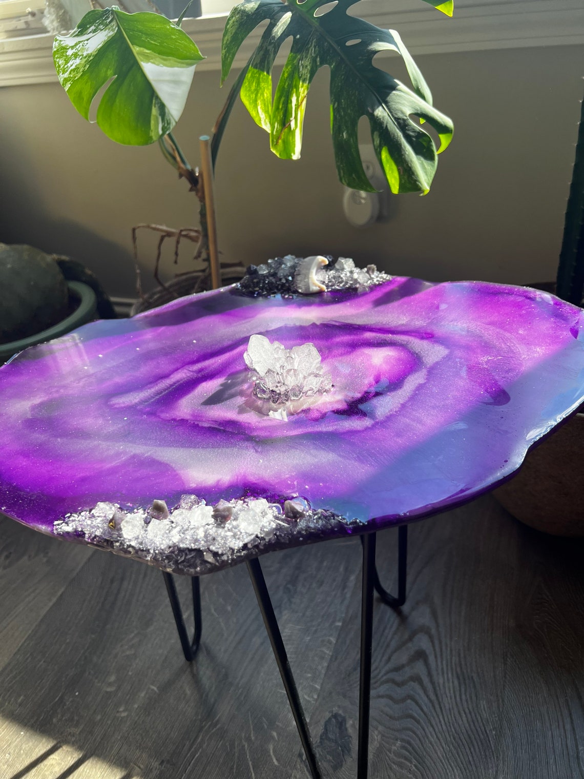 Amethyst Agate Geode Resin Table - Etsy
