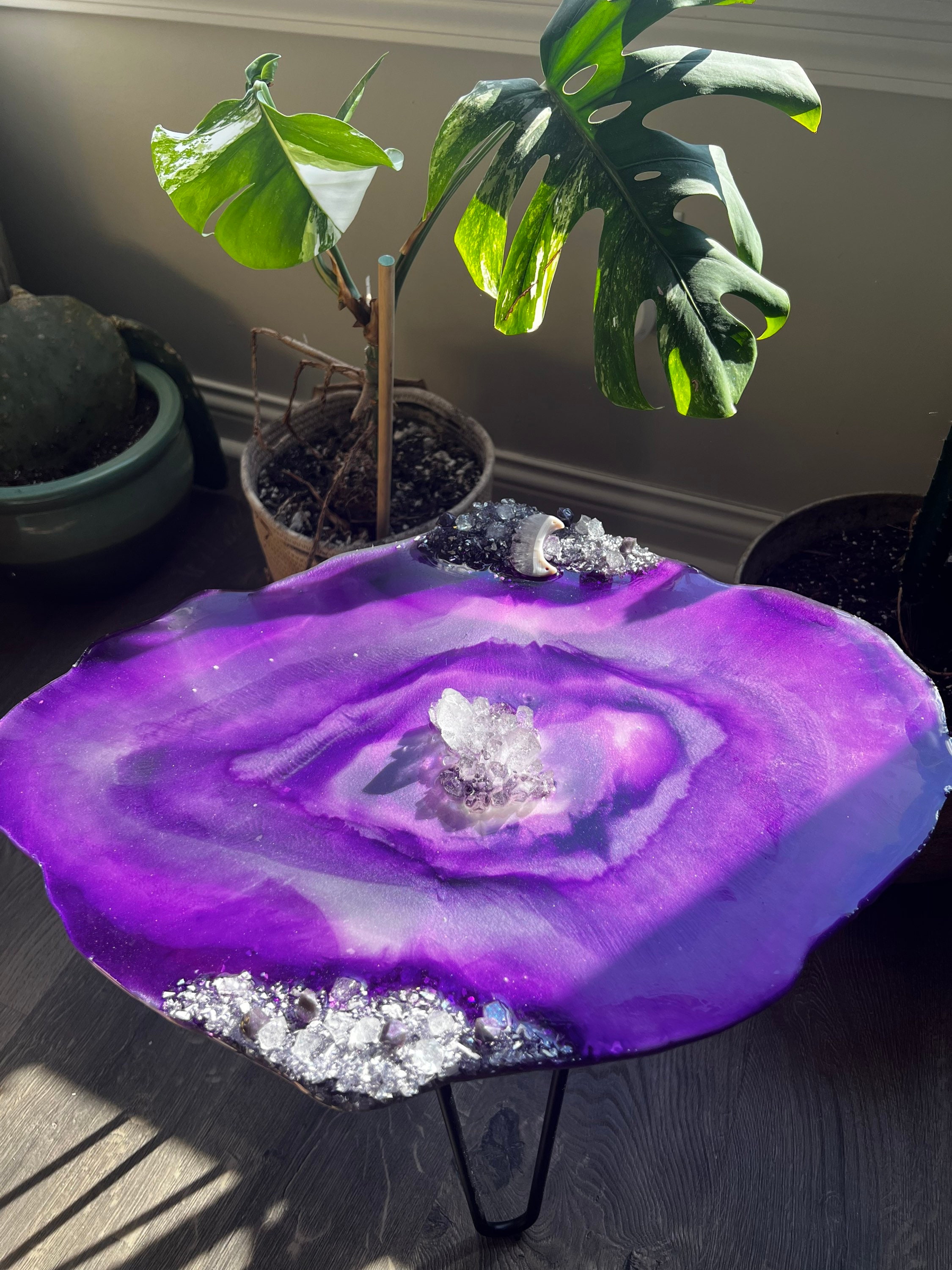 Amethyst Agate Geode Resin Table - Etsy