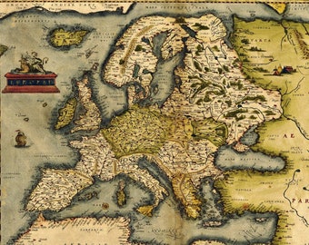 16th Century Map Europe | Etsy