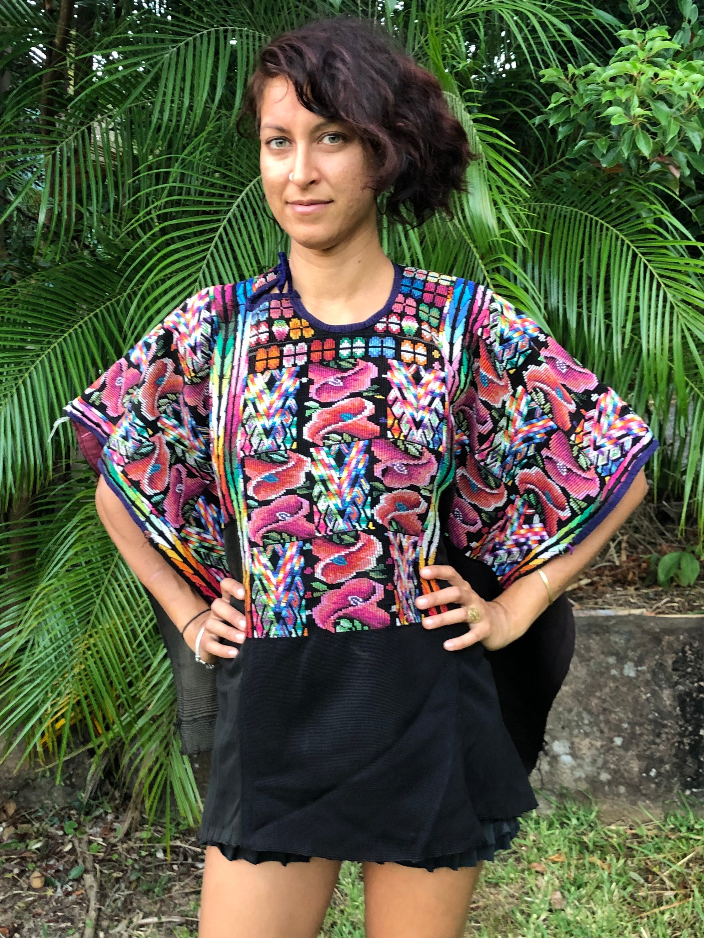 Vintage Handwoven Mayan Huipil Poncho Blouse From Chichicastenanga. - Etsy