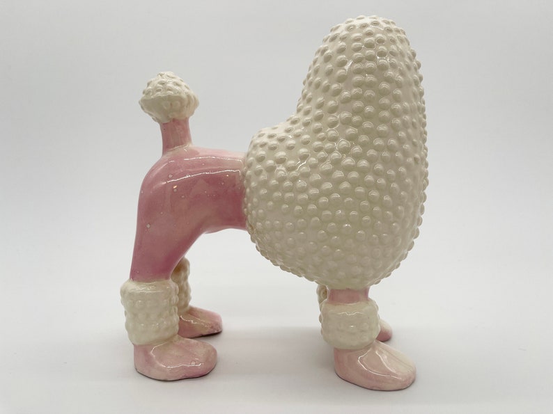 RARE Vintage Ceramic Pink & White Poodle Figurine Porcelain - Etsy