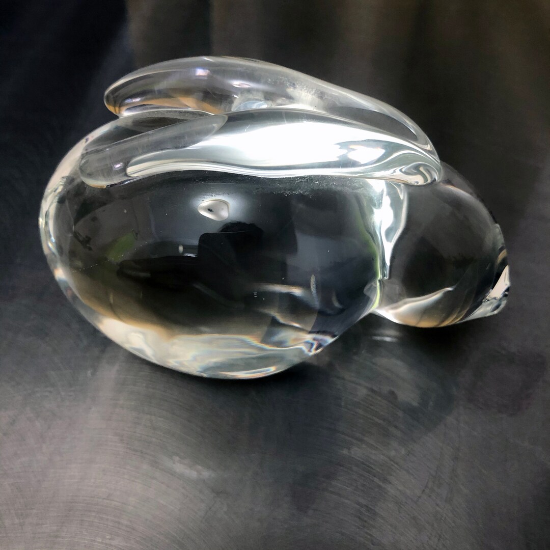 Vintage Crystal Bunny Rabbit Figurine Paperweight Glass - Etsy