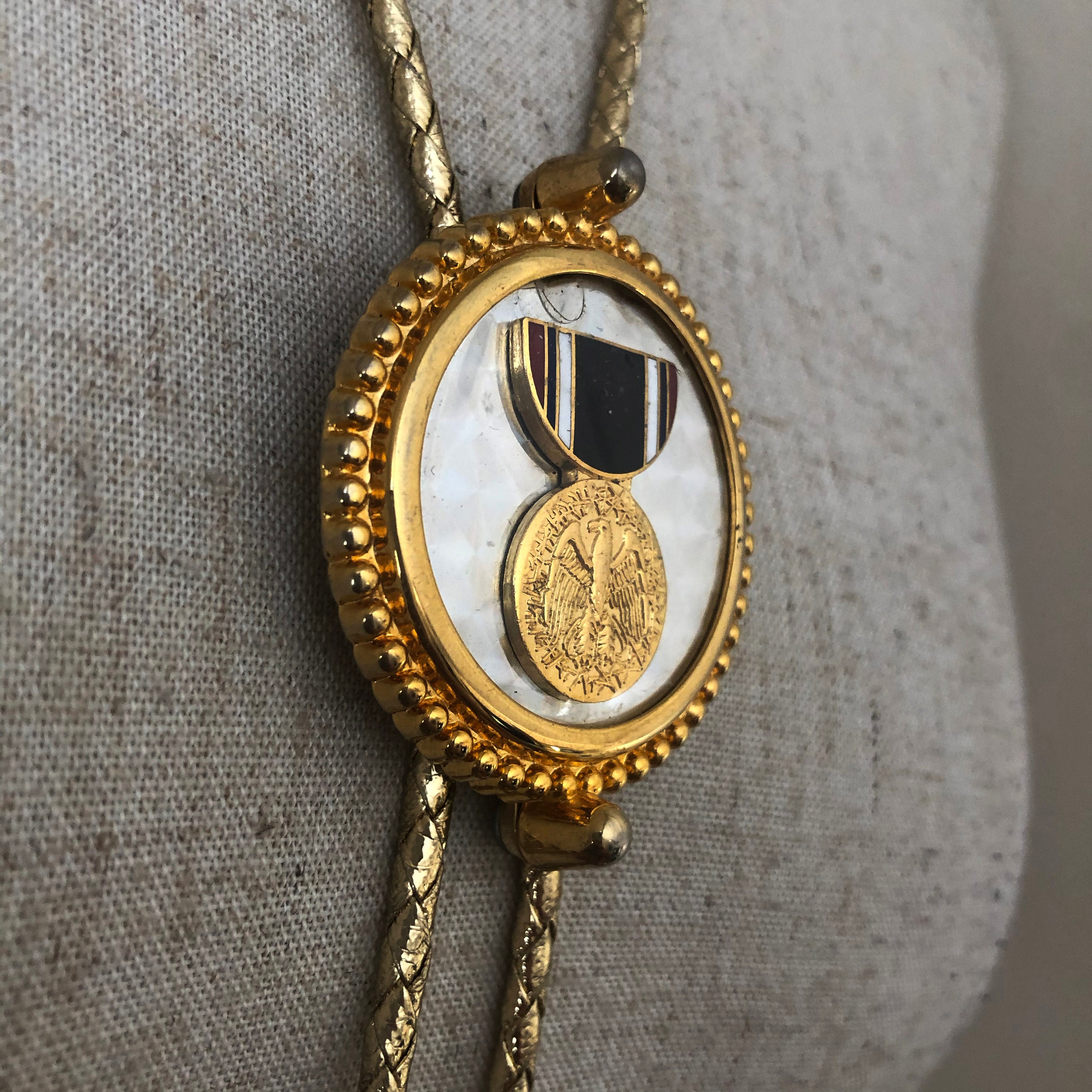 Vintage Gold Military Medal Bolo Tie | Etsy