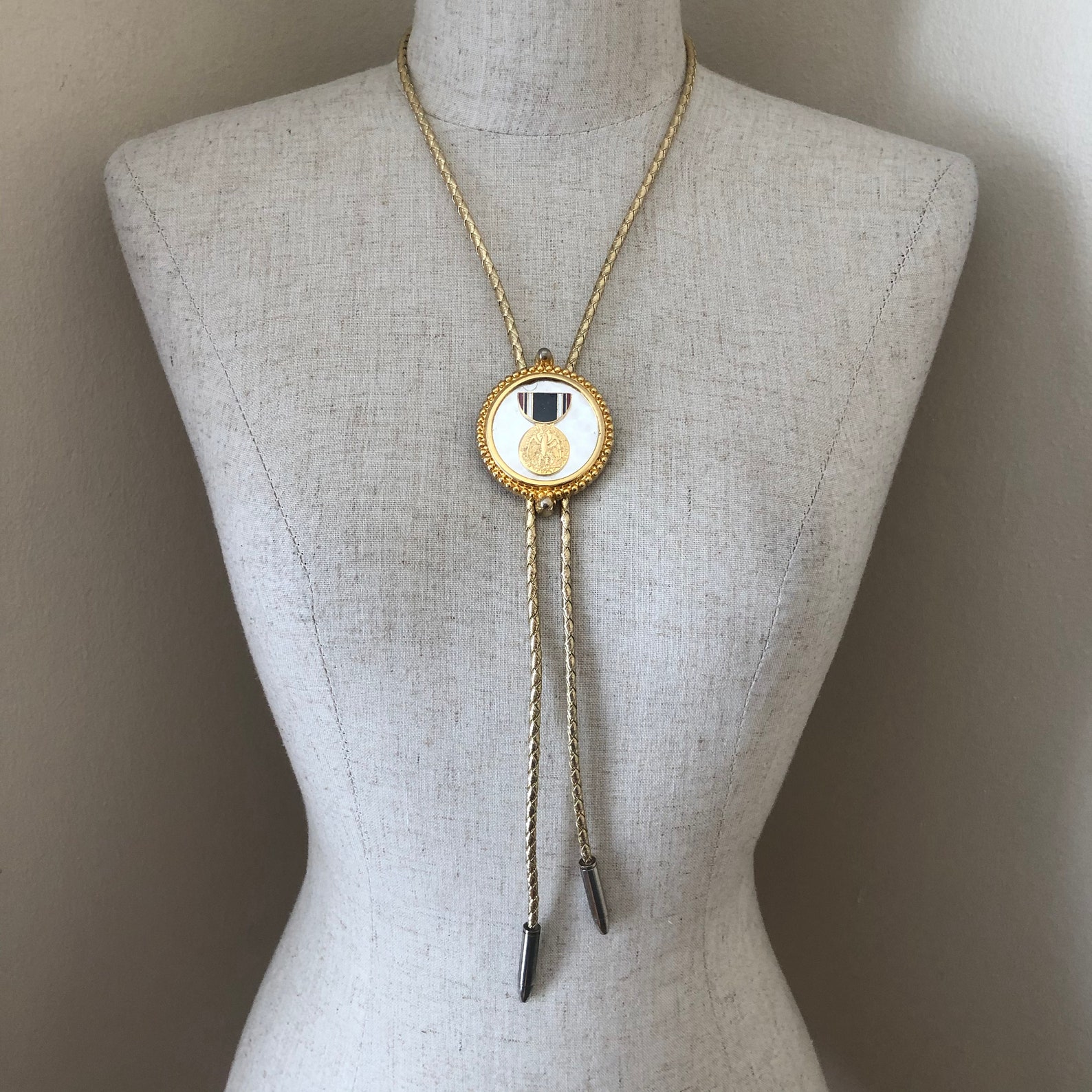 Vintage Gold Military Medal Bolo Tie - Etsy