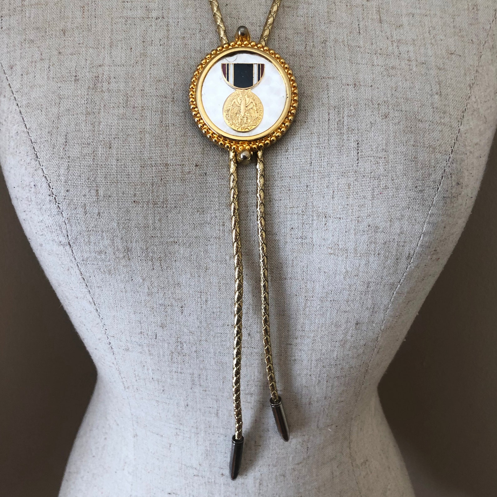 Vintage Gold Military Medal Bolo Tie - Etsy