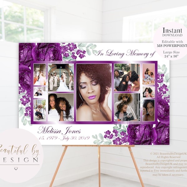 Purple Memorial Photo Collage - Etsy
