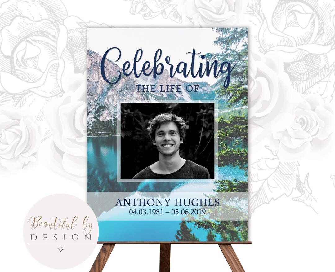 Forest Funeral Welcome Sign for Men, in Loving Memory, Celebration of ...