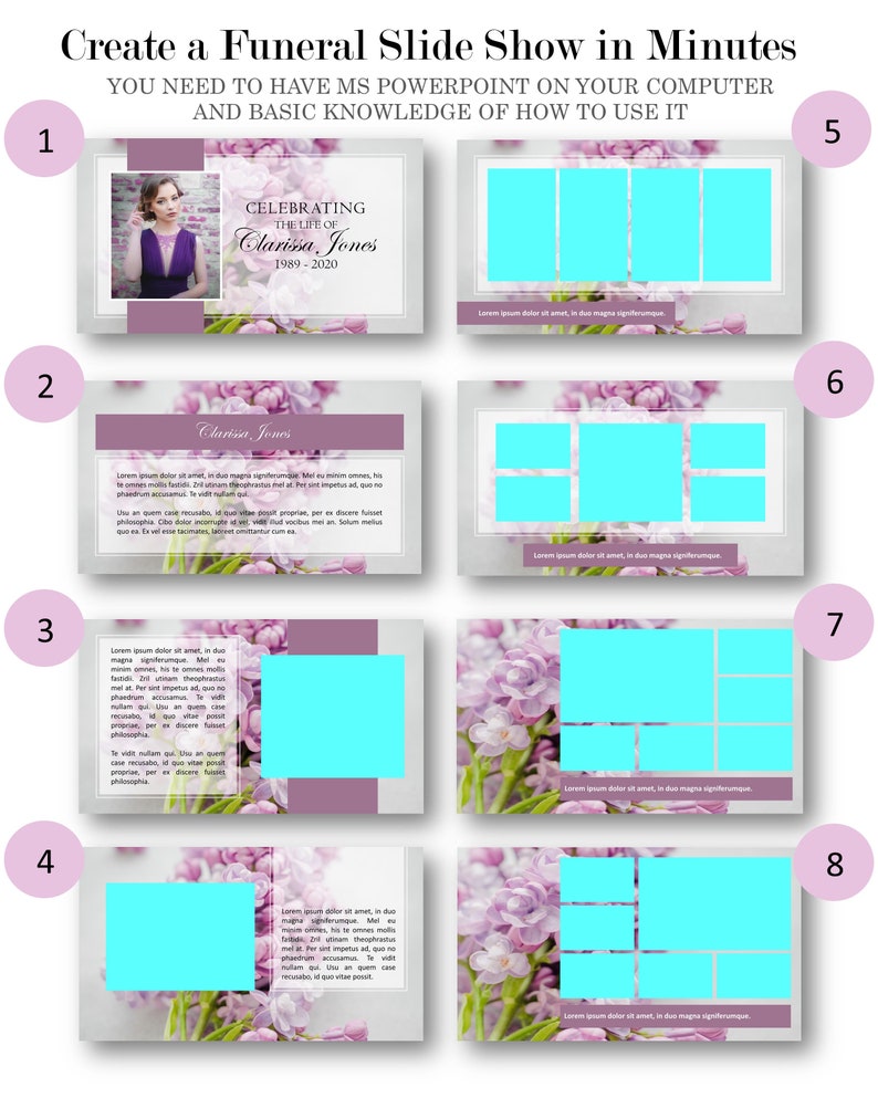 Purple Flower Funeral Powerpoint Presentation Funeral Slide - Etsy