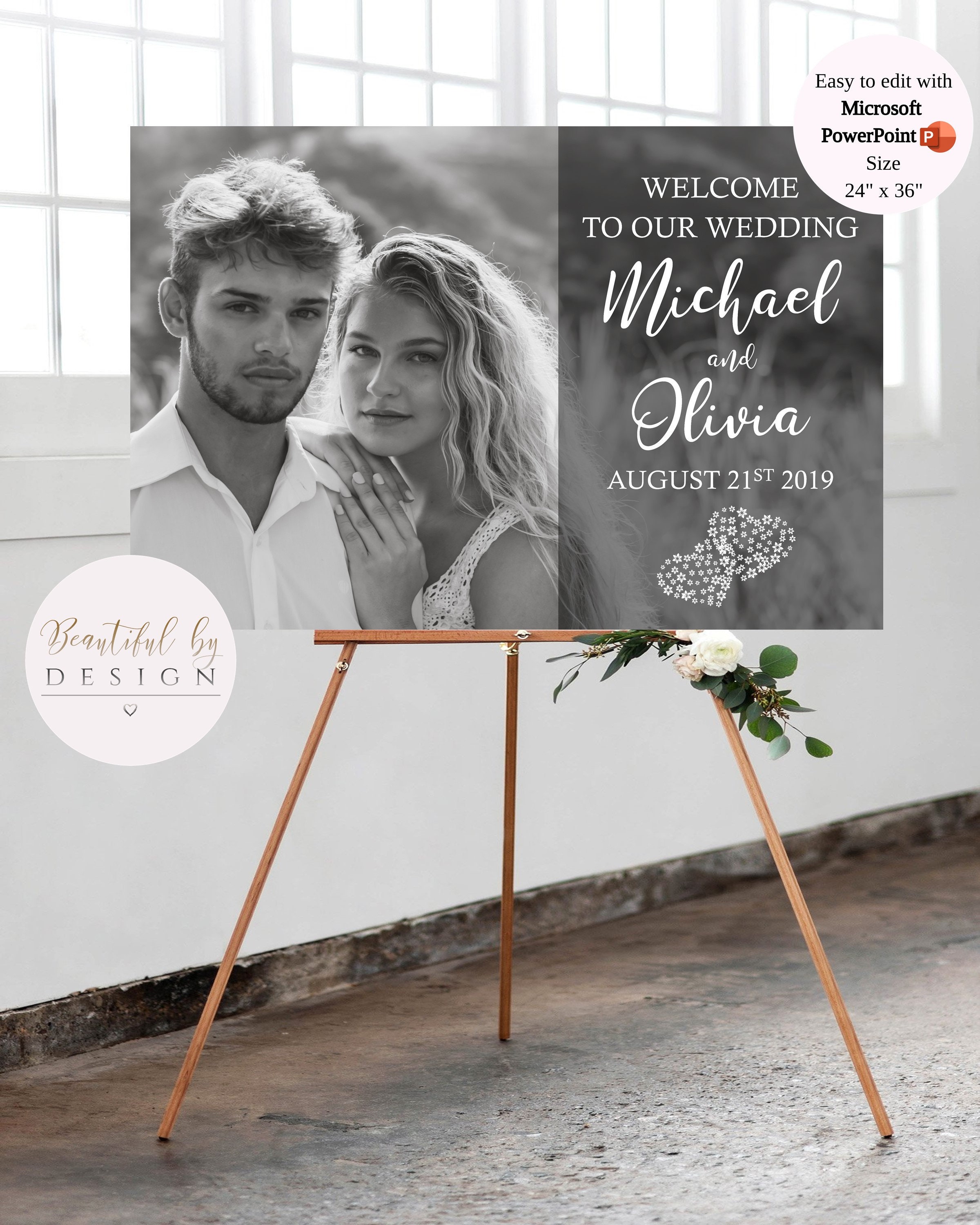 Wedding Welcome Sign Template With Photo Personalized Wedding | Etsy