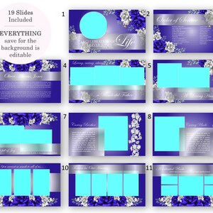 Blue and Silver Roses Funeral Powerpoint Presentation, Funeral Slide ...