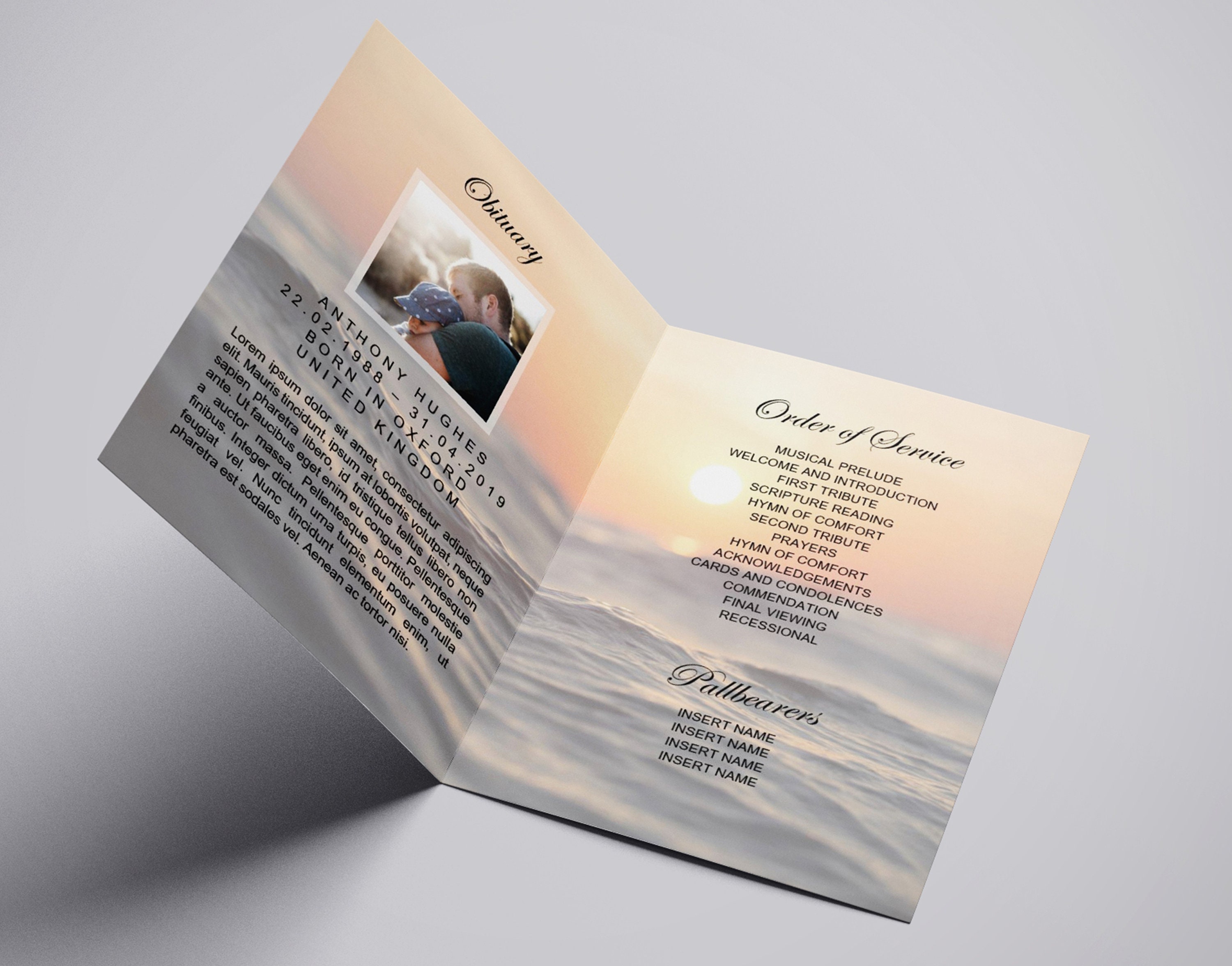 4 Page Sunset Funeral Program Template Celebration of Life - Etsy