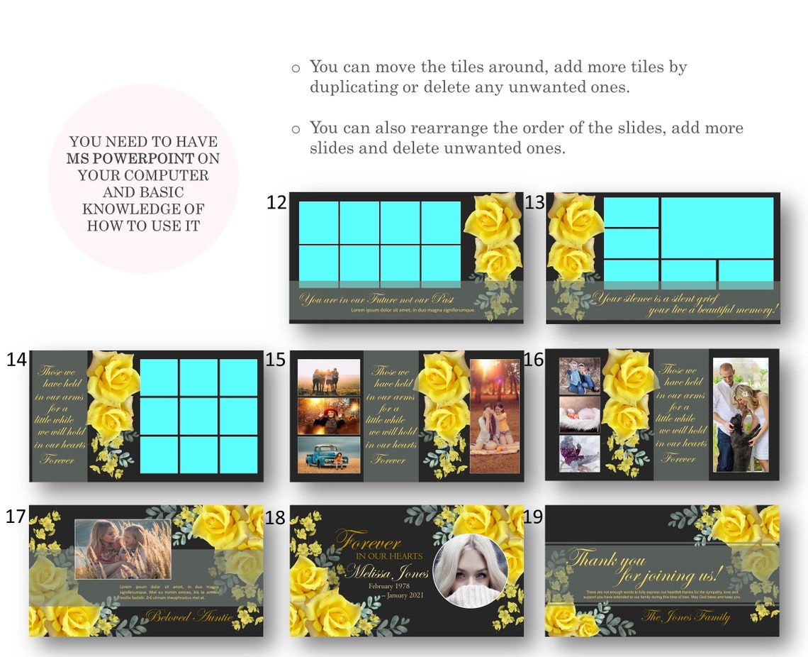 Yellow Flowers Funeral Powerpoint Presentation Funeral Slide - Etsy