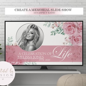 Powerpoint Presentation Template With Pink Flowers, Funeral Slide Show ...