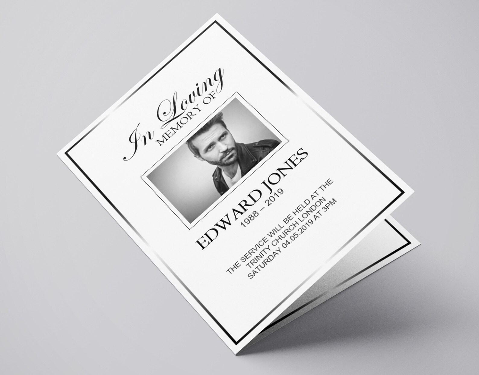 Funeral Program Template Memorial Program Template for Men | Etsy