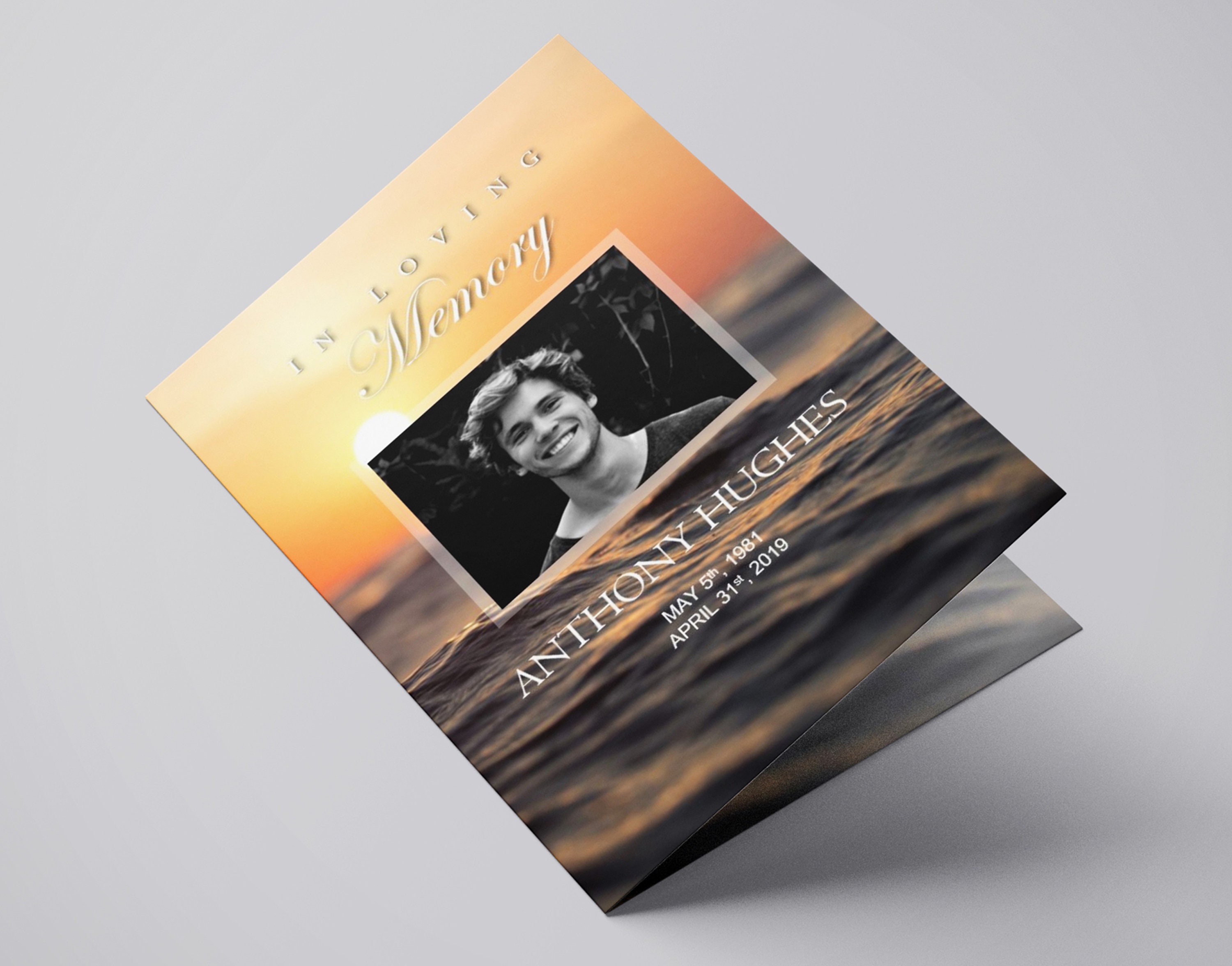4 Page Sunset Funeral Program Template Celebration of Life - Etsy