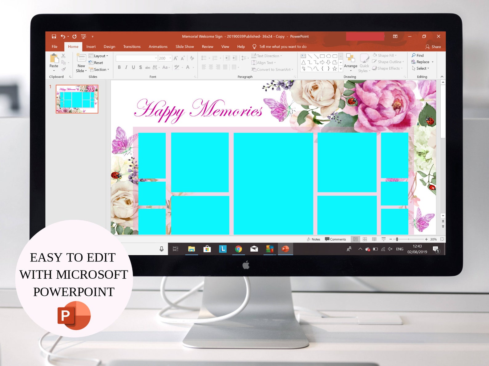 Floral Memorial Photo Collage Template Large Memorial Sign | Etsy