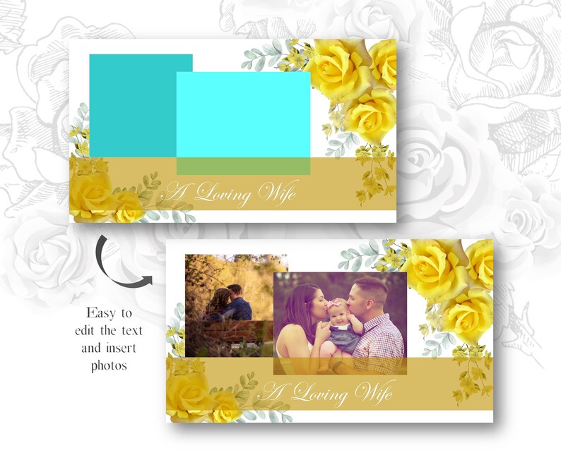 Powerpoint Presentation Template With Yellow Flowers Funeral - Etsy UK