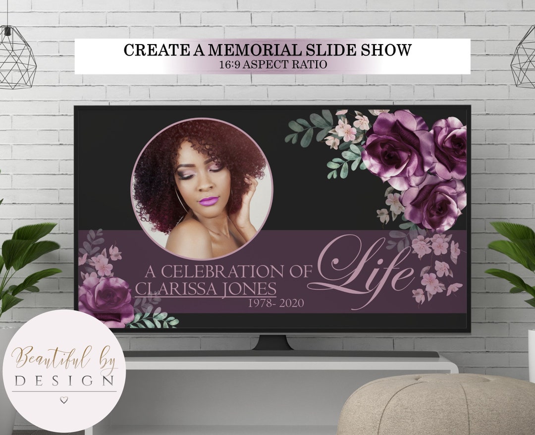 Purple Flowers Funeral Powerpoint Presentation, Funeral Slide Show ...