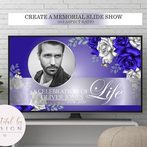 Blue and Silver Roses Funeral Powerpoint Presentation, Funeral Slide ...