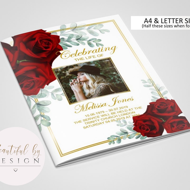 Red Obituary Template - Etsy
