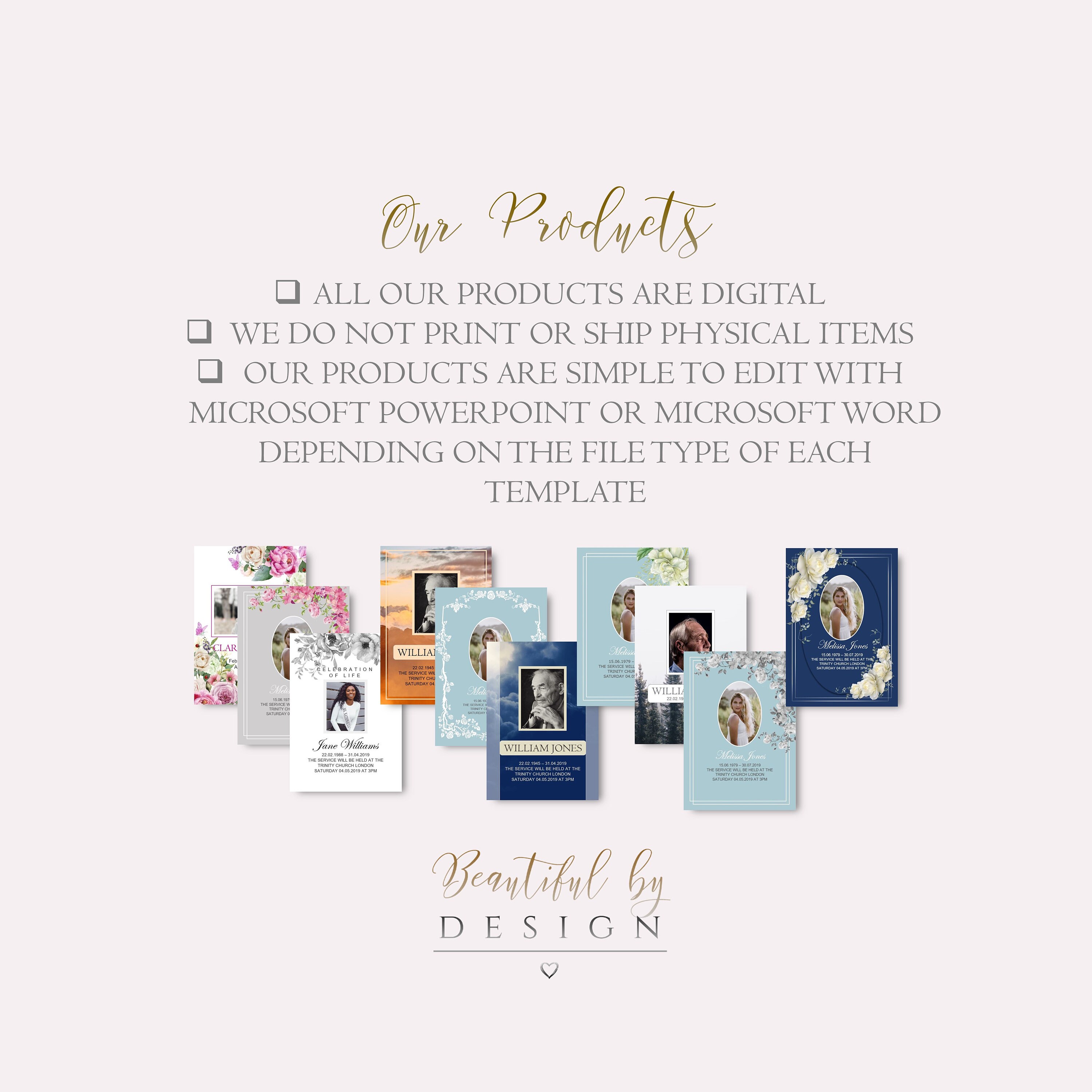 Memorial Photo Collage Template in Two Sizes Large Memorial | Etsy