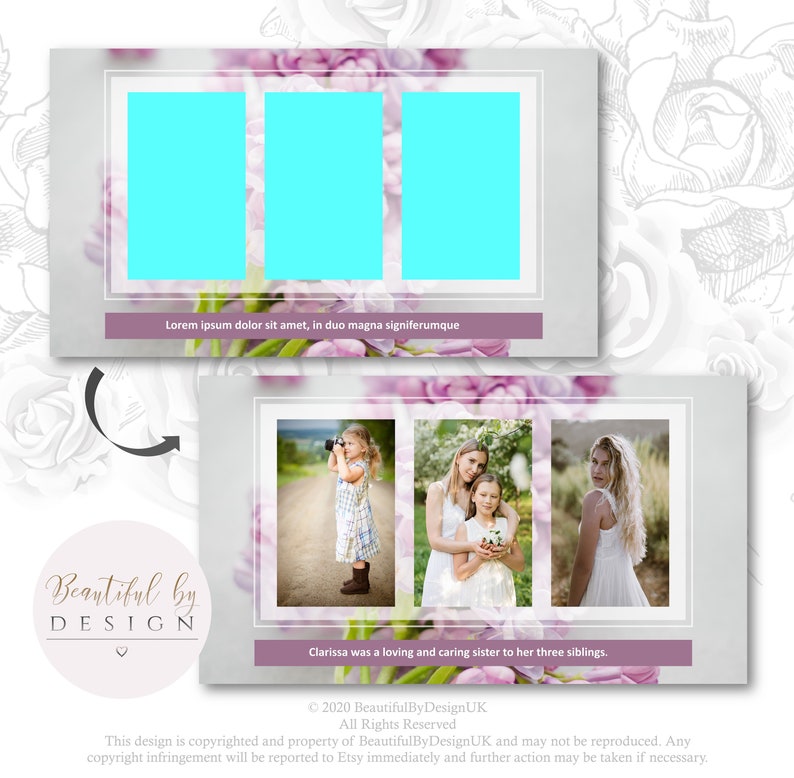 Purple Flower Funeral Powerpoint Presentation Funeral Slide | Etsy