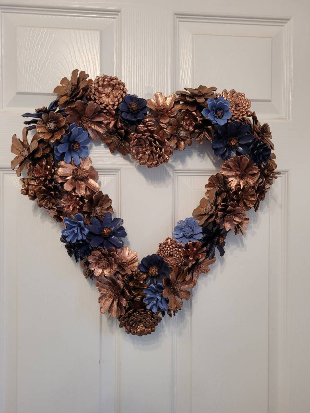 Heart Shaped Pine Cone Flower Wreath 20 - Etsy