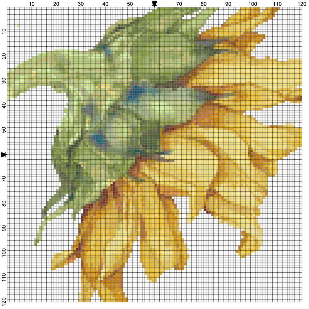 Watercolor Sunflower Counted Cross Stitch Pattern, Needlepoint ...