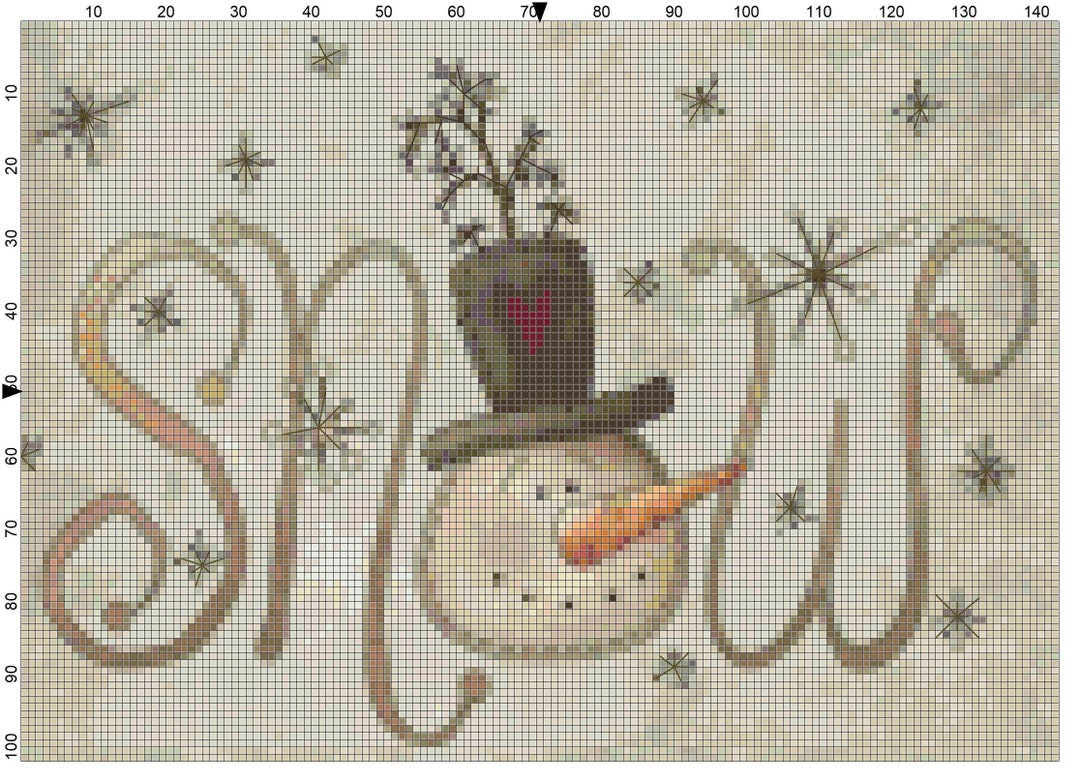 Snow Cross Stitch Pattern, Winter, Snowman, Cute - Etsy