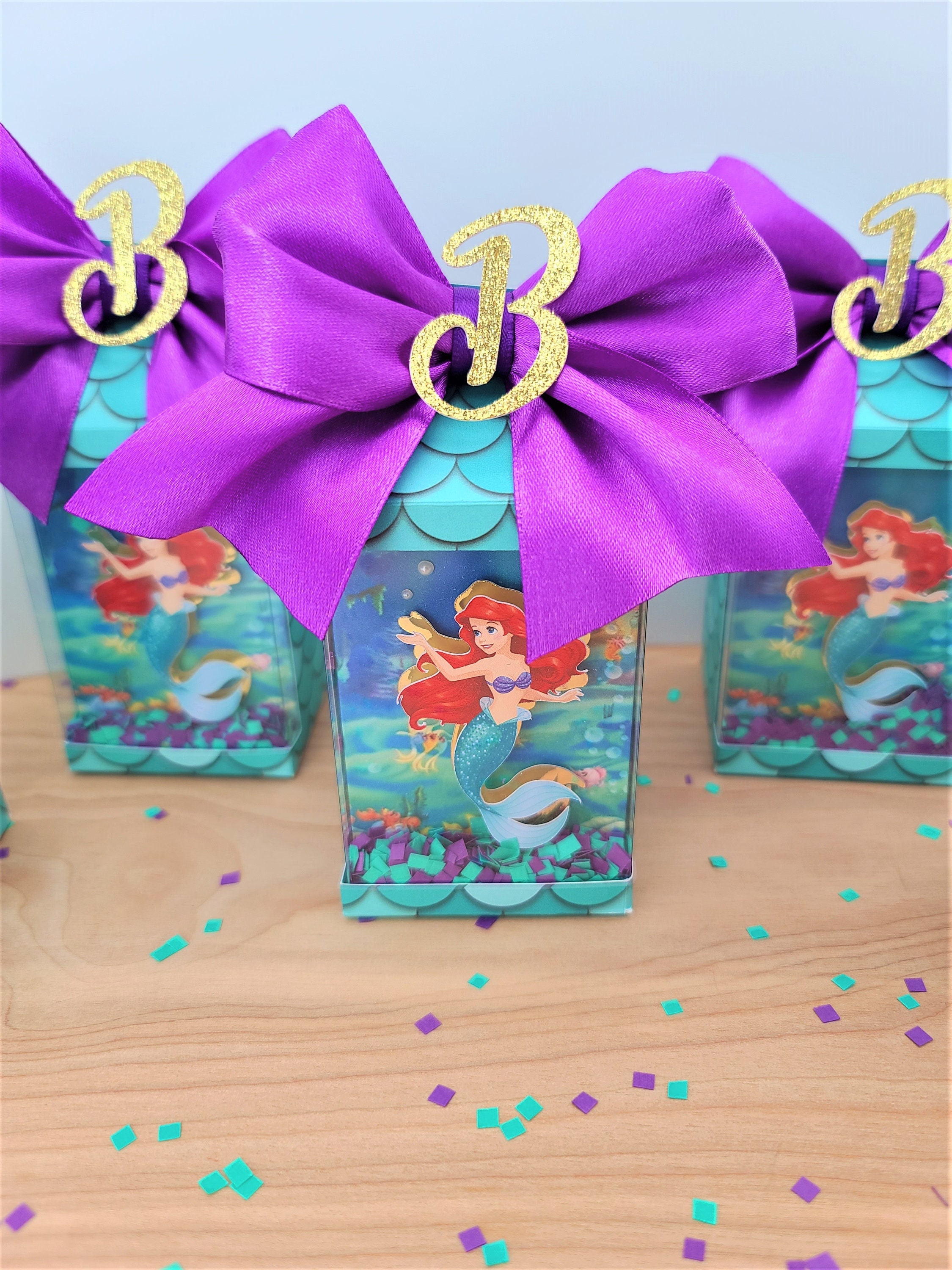 Little Mermaid Favor Box LIT001 Treat box Princess Ariel Party. Goodie ...
