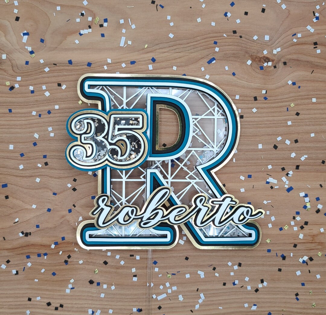 Cake TOPPER LETTER SHAKER Cake Topper for Men Birthday Men - Etsy
