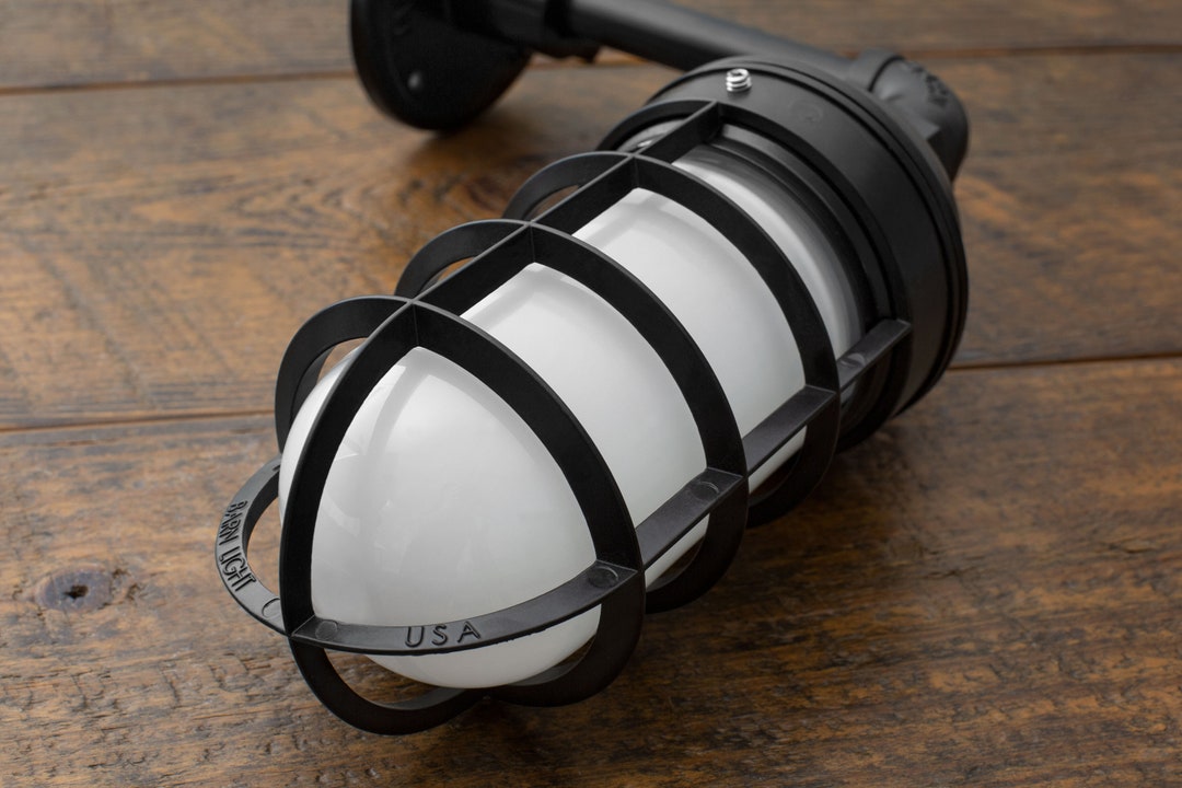 Black Industrial Guard Sconce - Etsy