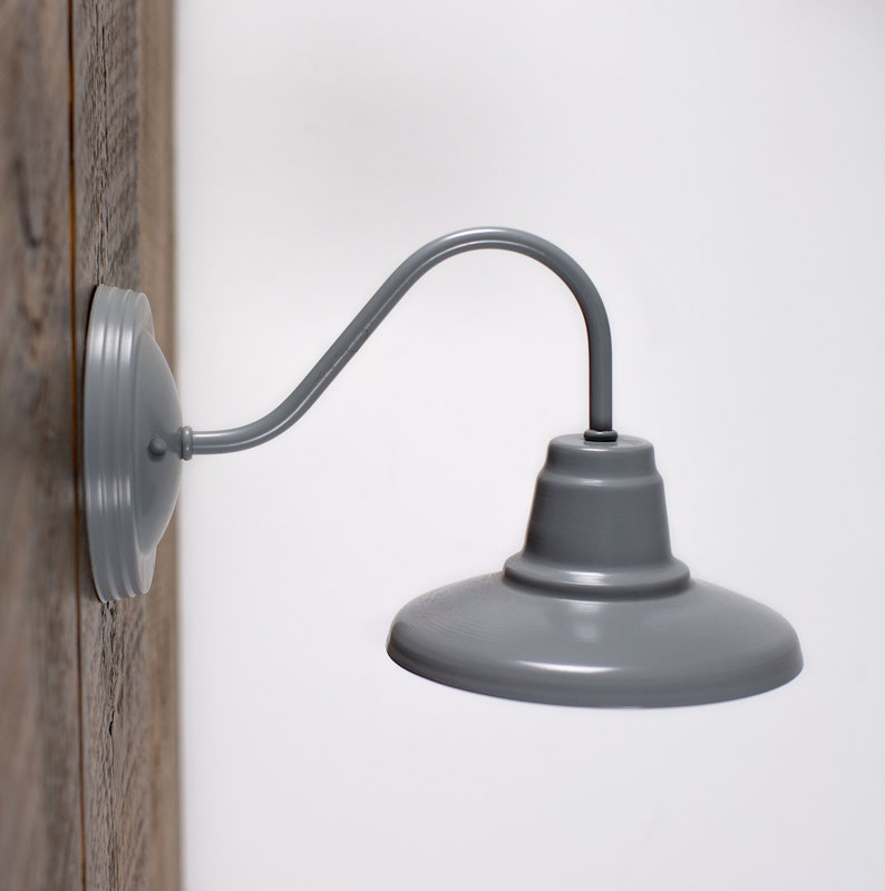 Mini Wall Sconce With Gooseneck - Industrial Grey Finish - Etsy