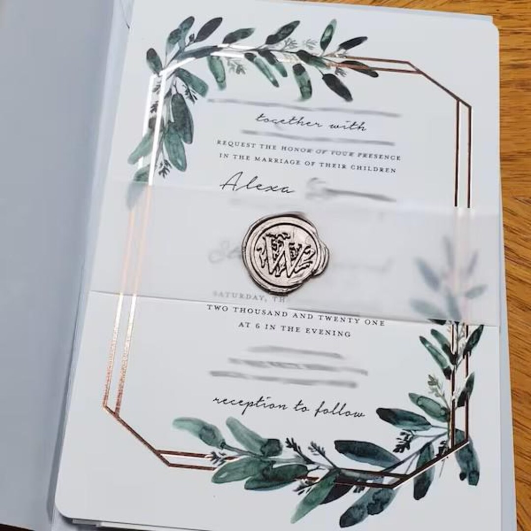 1.5" Translucent Vellum Wedding Invitation Wrap Belly Band, Vellum ...