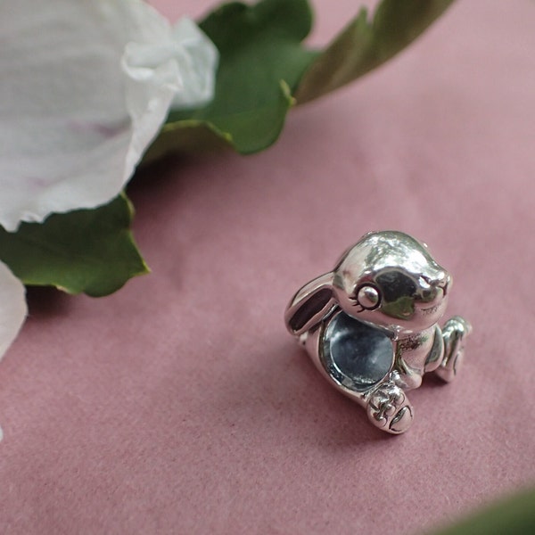 Silver Bunny Charm - Etsy