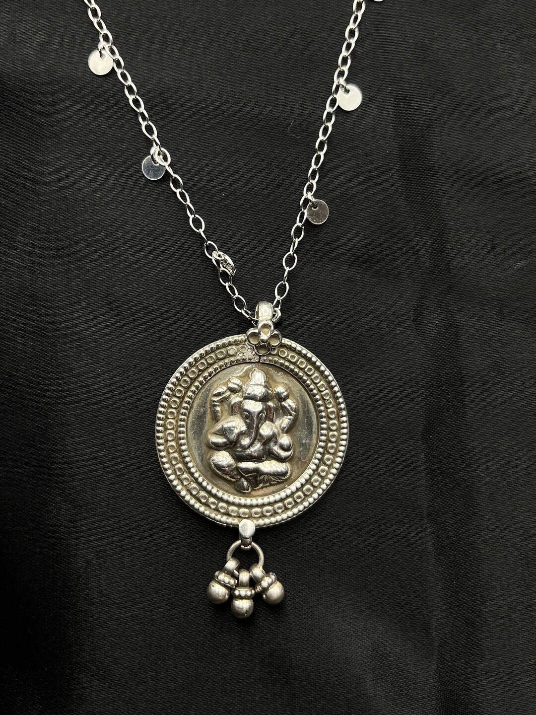 Sterling Silver Ganesha on Silver Chain Necklace - Etsy