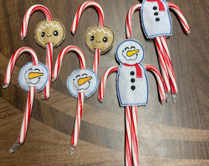Happy Snowman Candy Cane Holders! Scarf and Buttons Match in Your ...