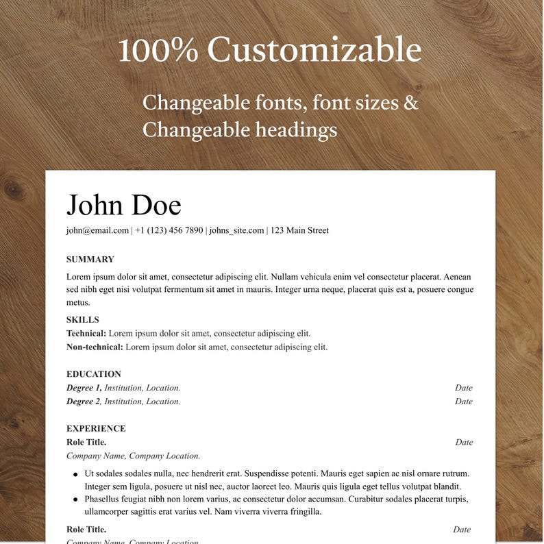 Resume and Cover Letter Template - Etsy
