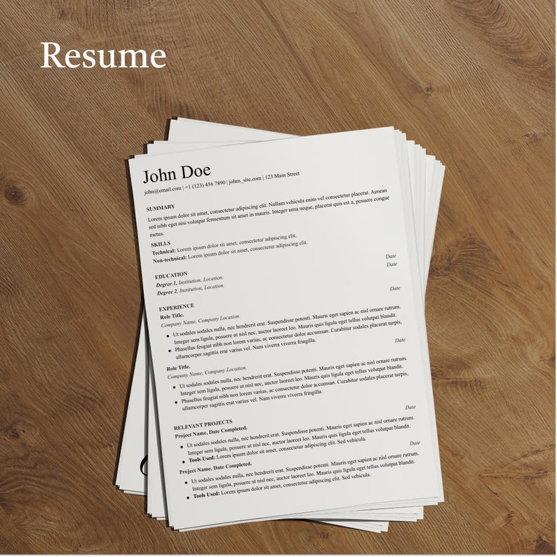 Resume and Cover Letter Template - Etsy