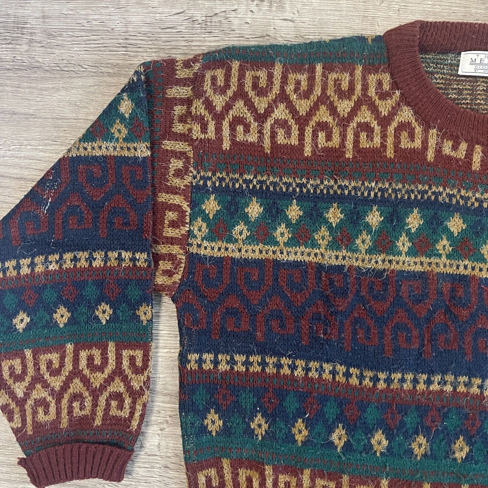 Vintage 80s 90s Normcore the Men's Store at Sears Burgundy Green Navy ...