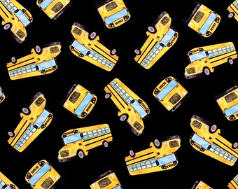 School Bus Fabric School is Cool Stripes by Spicetree Back - Etsy