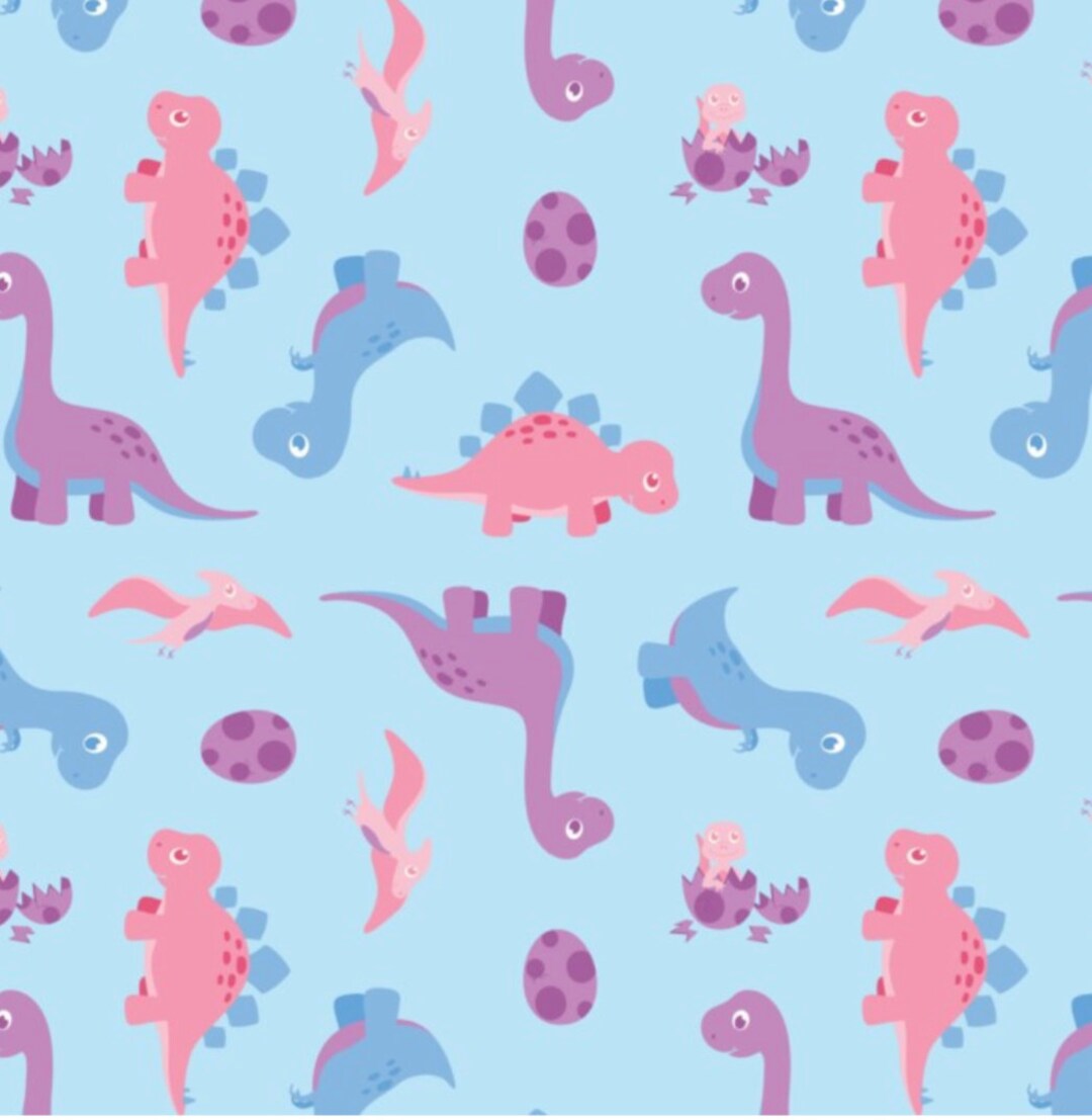 Dino Light Blue Minky - 1/2 Meter - Etsy