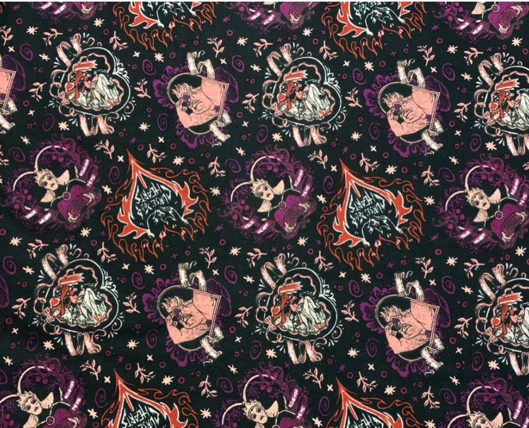 Character Valentine's Day Cursed Hearts Black Fabric - Etsy