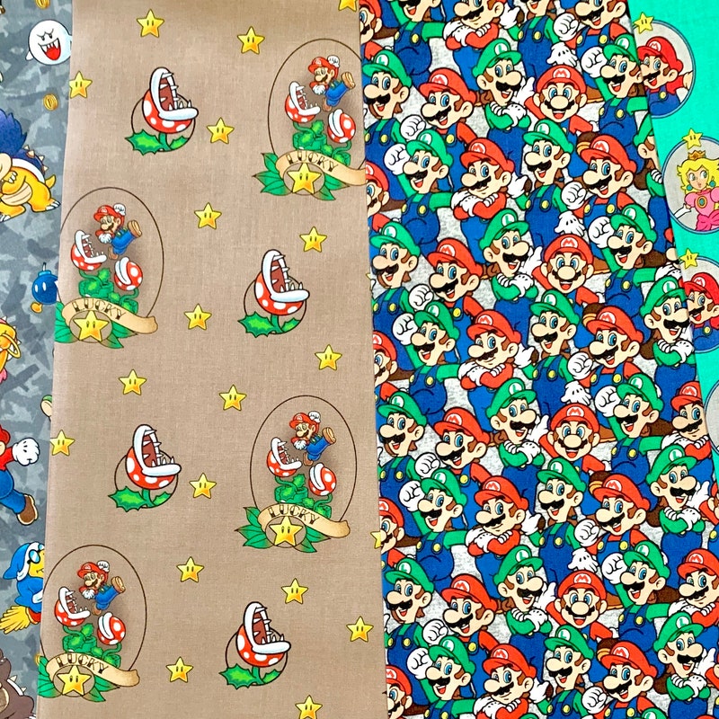 Super Mario Fabric by the Yard - Etsy