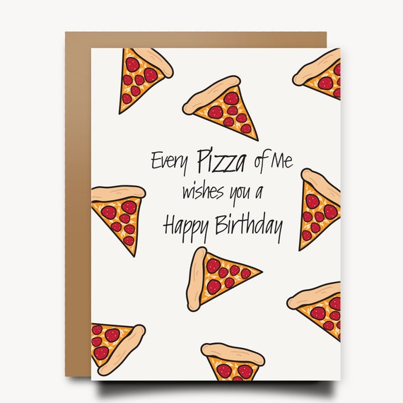 Happy Birthday Card Pizza Card Best Friend Birthday Card | Etsy
