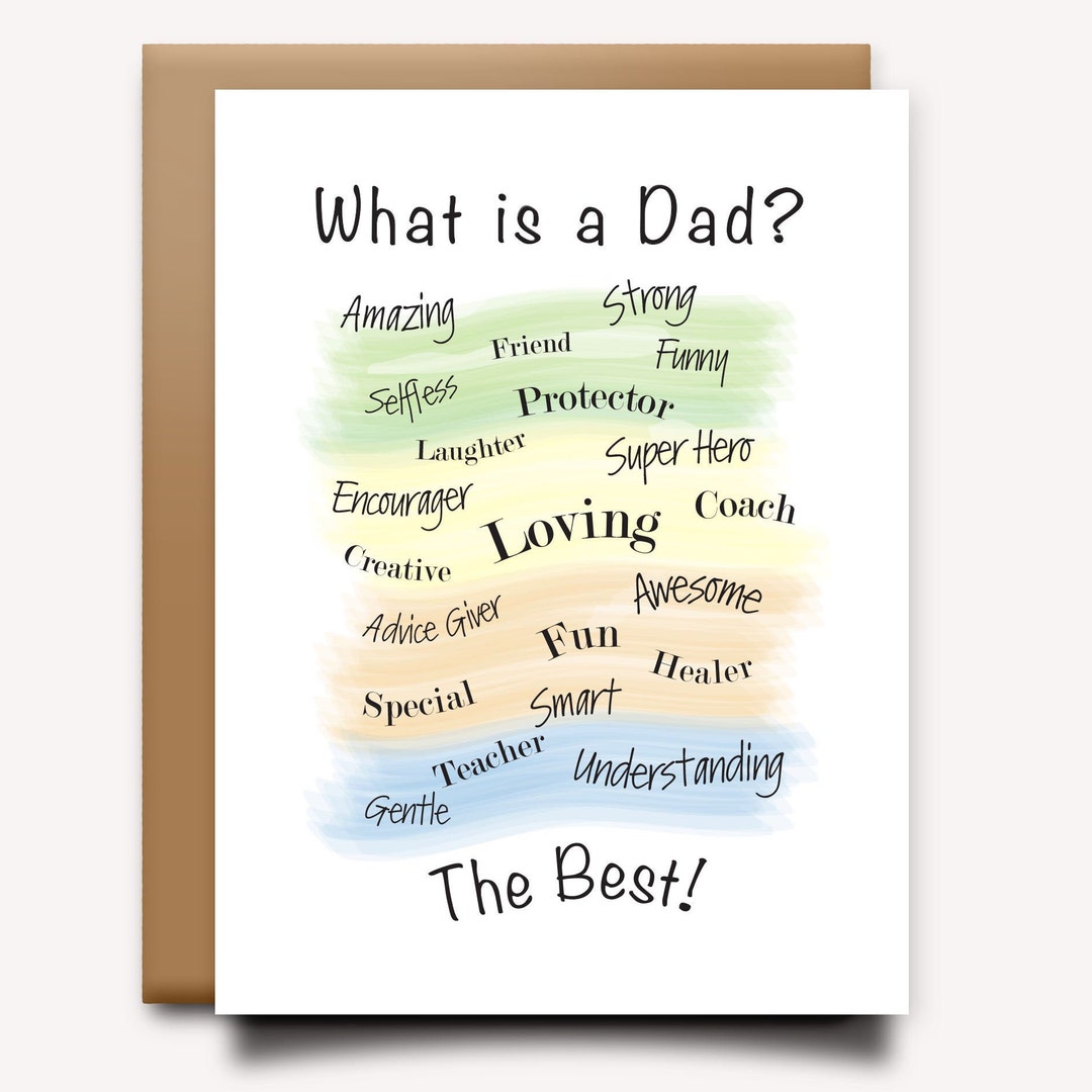 Father's Day Card Best Dad Card Dad Card Fathers Day Gift Love You Dad ...
