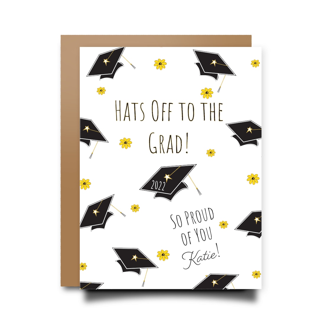 Graduation 2022 Custom Card | Personalized Graduation Card | Hats off ...