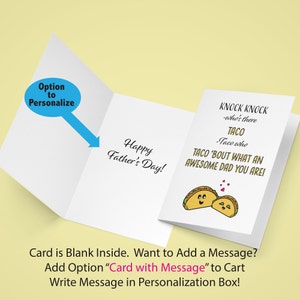 Taco Card Fathers Day Card Funny Fathers Day Card Taco Fathers Day Card ...