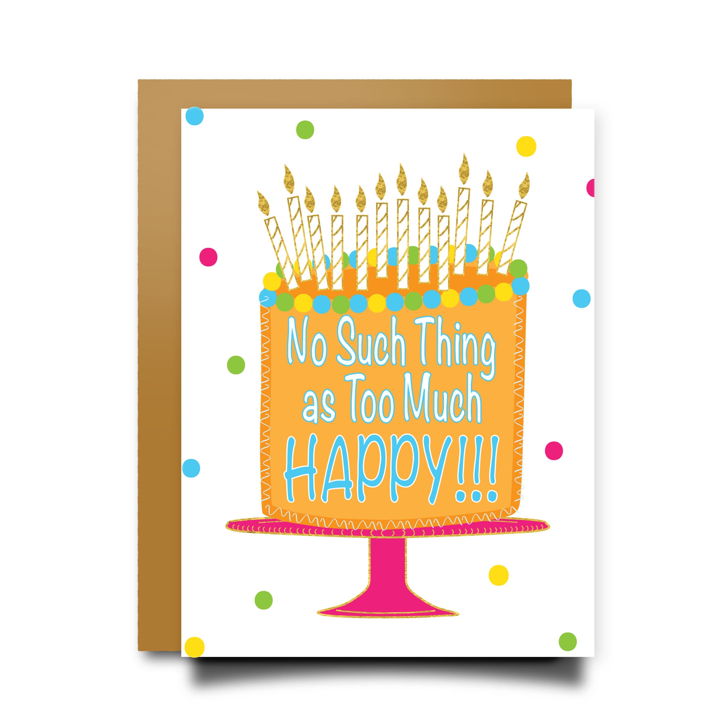 Birthday Card Happy Birthday Card Fun Happy Card Big Cake Card Cute ...