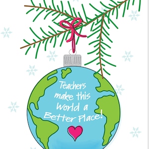 Teacher Christmas Card Teacher Appreciation Card Personalized School ...